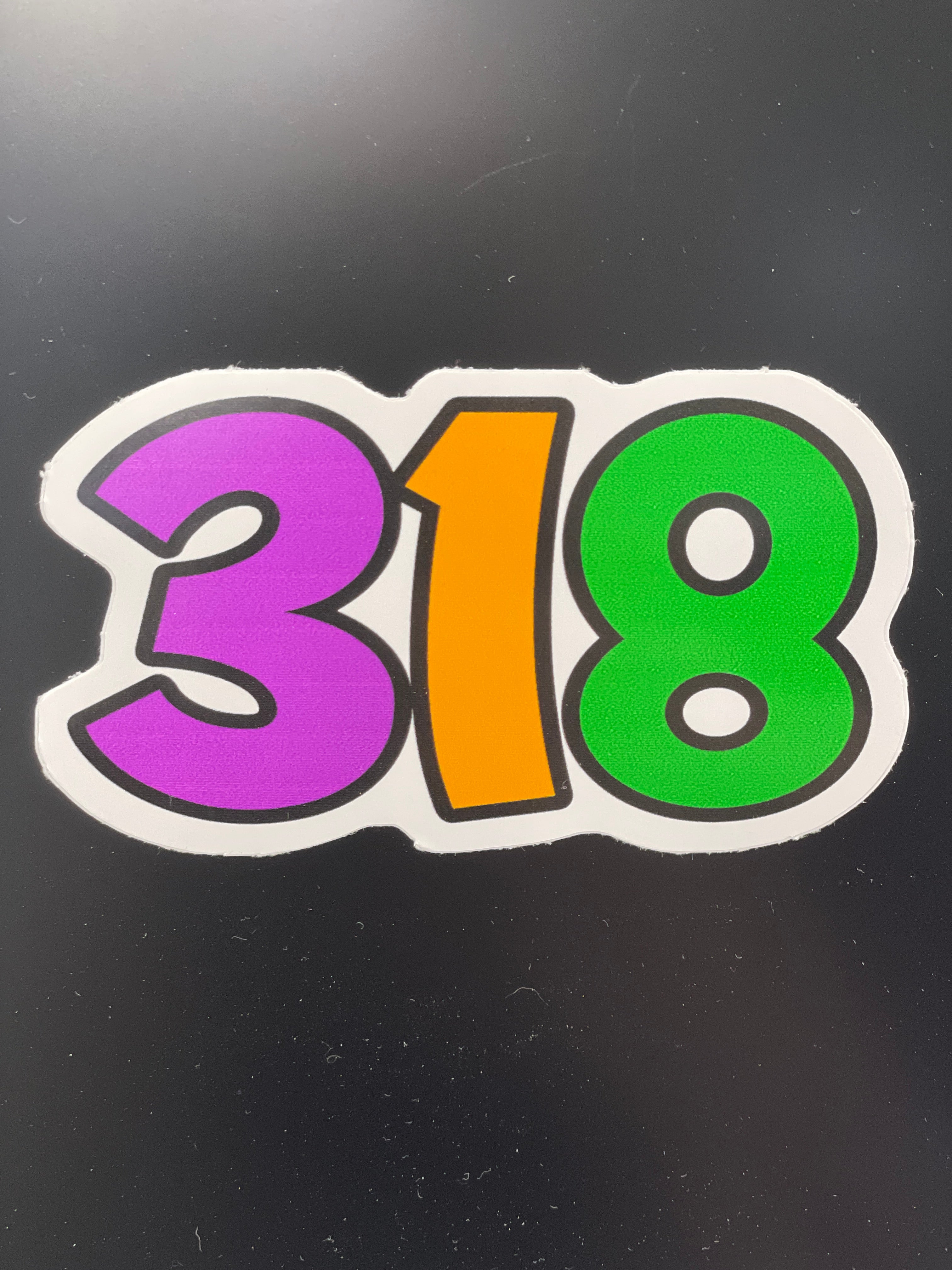 Mardi Gras 318 Die Cut Sticker: 3" | Lilah's Bakery- In-Store Pickup