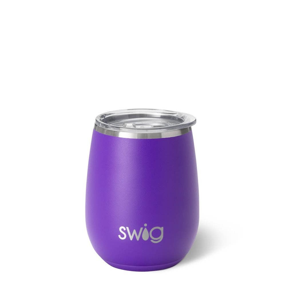 Purple Stemless Wine Cup (14oz) by Swig | Lilah's Bakery